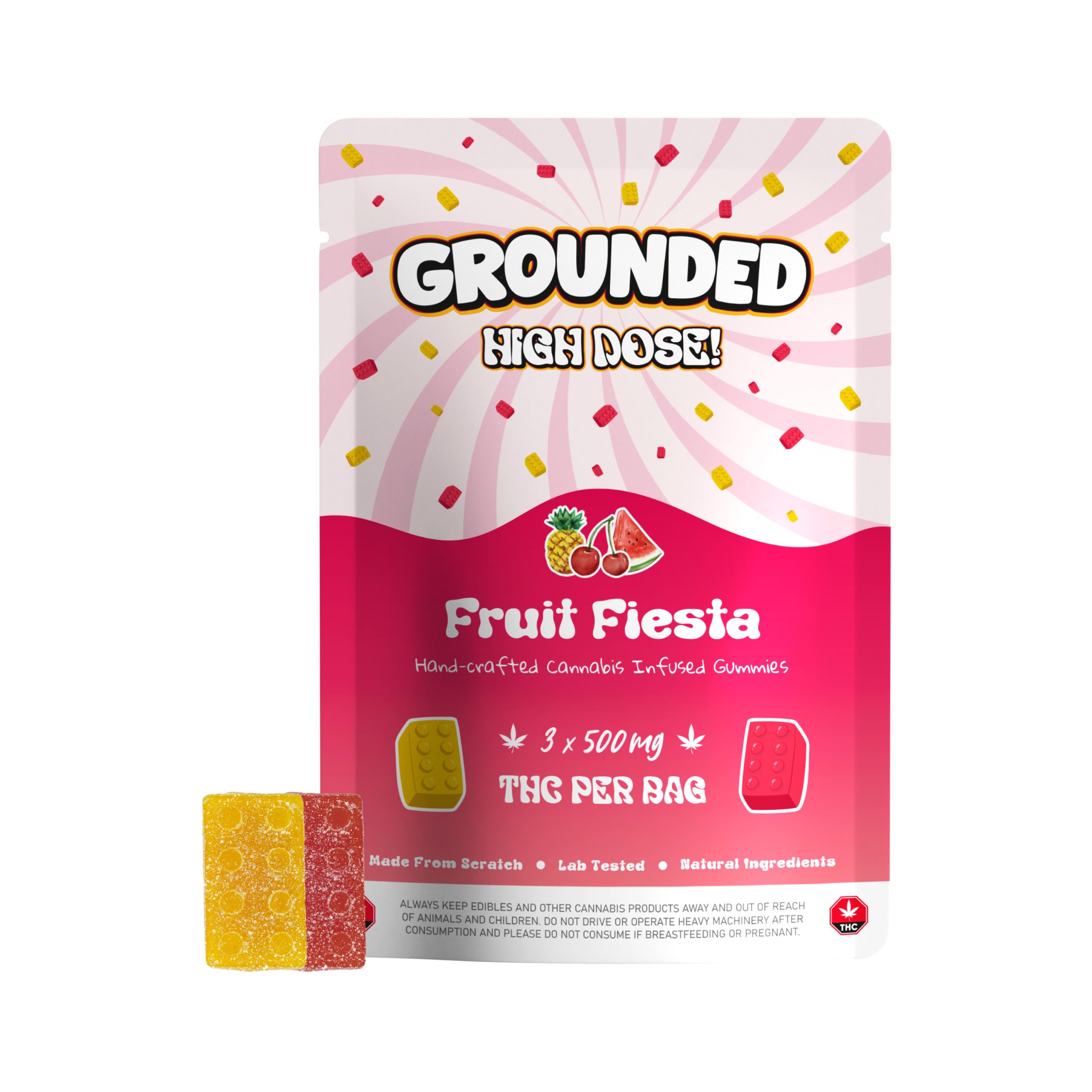 Grounded High Dose Bricks – Fruit Fiesta 1500mg – CannaCured